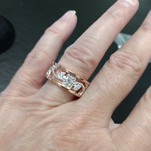 Silver tone & rose gold tone ring size 6 | eBay