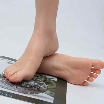 A Pair Silicone Feet Model Realistic Fake Foot Female Mannequin Display ...