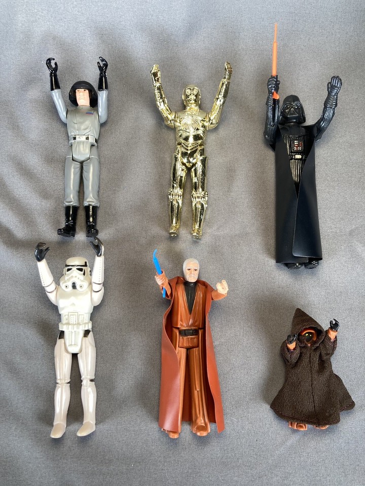 STAR WARS Original First 12 🔴🟡🔵🌑 Complete Figures + Kenner Display ...