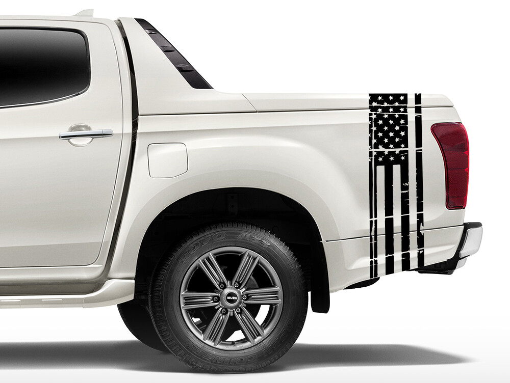 Pickup Trunk Decal For Ford Ranger F150 Dodge RAM American Flag Stripe ...