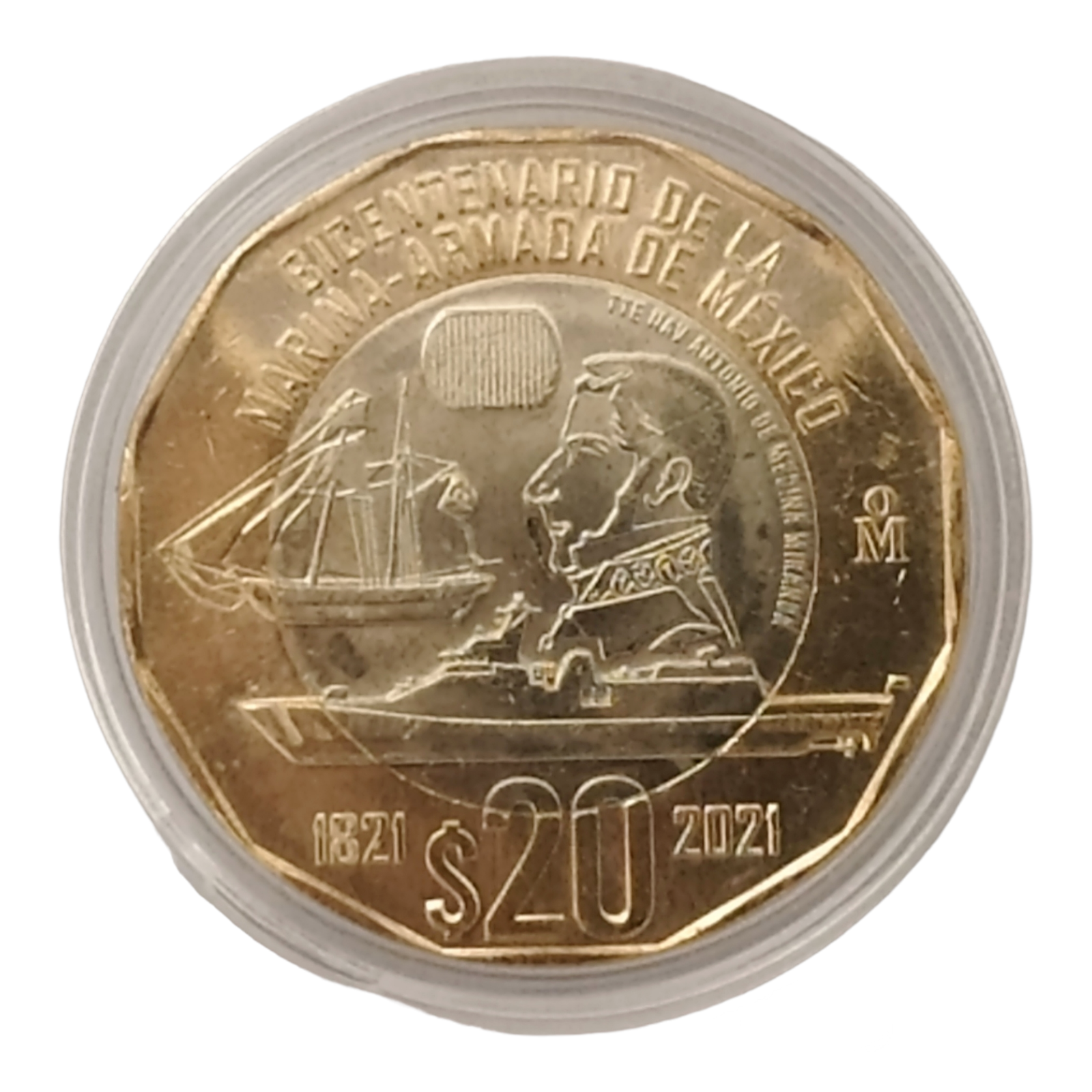 $20 Pesos coin commemorating the bicentennial of the Mexican Navy ...
