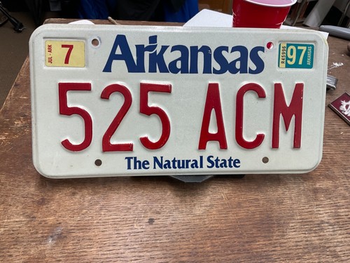 Arkansas License Plate "The Natural State" 1997 525 ACM Rustic Vintage ...