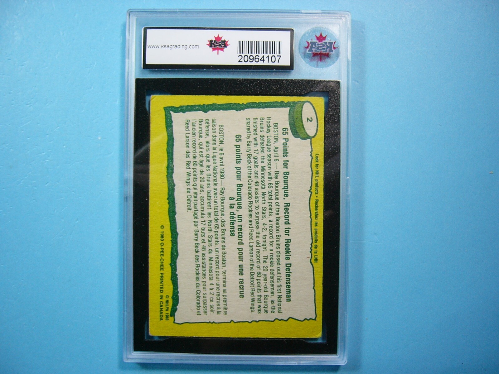 1980-81 O-Pee-Chee - 1979-80 Record Breaker #2 Ray Bourque (RC) for ...