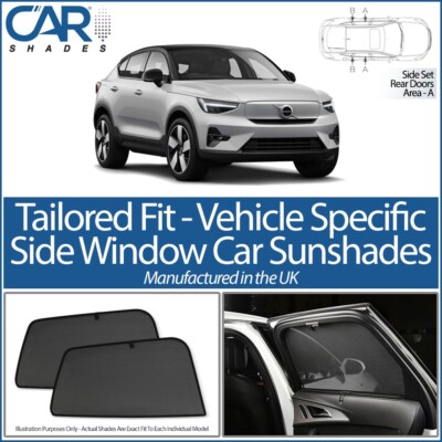 VOLVO C40 5DR 2022- UV CAR SHADE SIDE WINDOW SUN BLINDS PRIVACY GLASS ...
