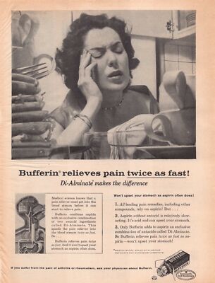 1950s Bufferin Aspirin Di-Alminate Medicine Print Advertisement Ad 1958 ...