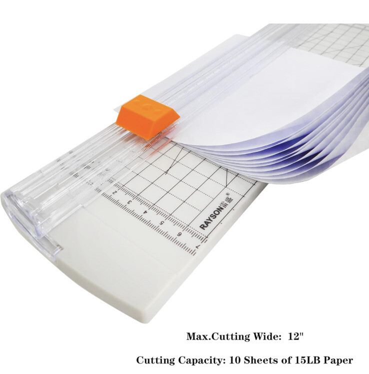 12" Paper Cutter Trimmer A4 Size | White | Safety Craft Paper Cutter ...