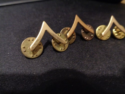 US ARMY PRIVATE E2 GOLD TONE ARMY MILITARY RANK PINS SET OF 4 PV 2 | eBay
