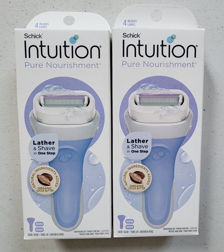 2 Packs Schick Intuition Pure Nourishment 4 Blade Razor Organic Cocoa ...