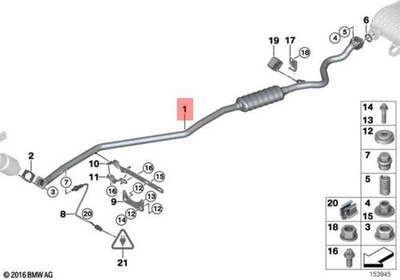 Genuine BMW E90 E91 E92 E93 Exhaust Pipes With Primary Silencer ...