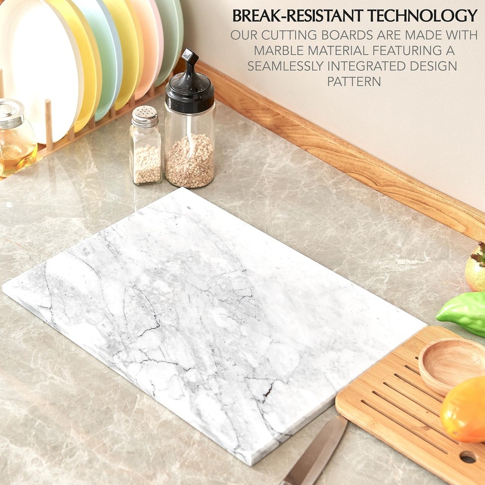 Marble Stone Cutting Board 16x12" Non-Slip Scratch Resistant ...