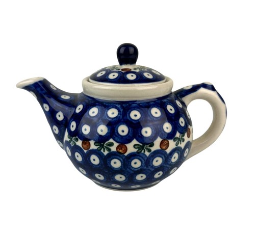 Polish Pottery Small Teapot with Lid Boleslawiec Handmade Poland Blue ...