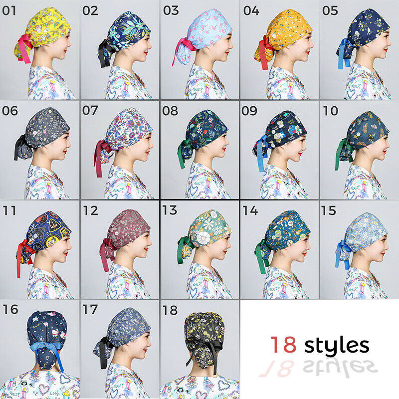 Long Hair Surgical Scrub Cap Doctor Nurse Bouffant Hat Dental Clinic ...