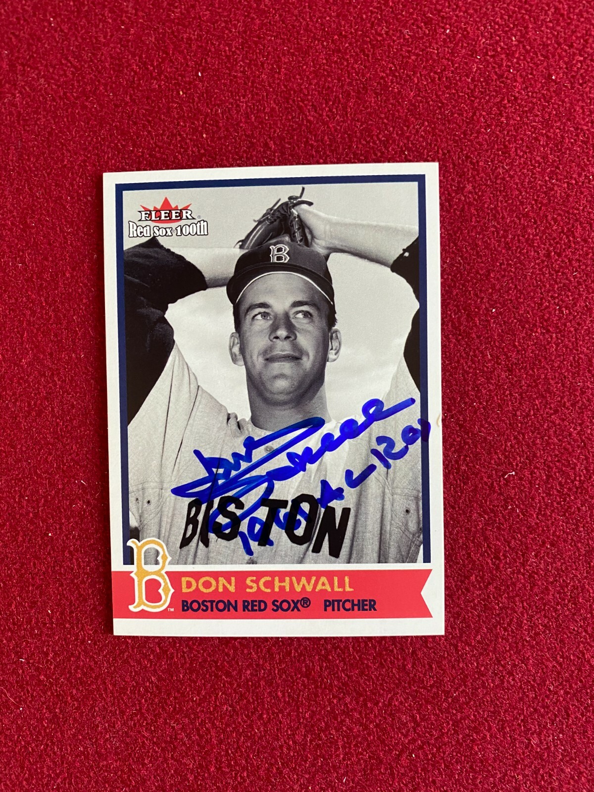 2001,Don Schwall, "Autographed" (JSA) Fleer Card (ROY Ins) Vintage (Red ...