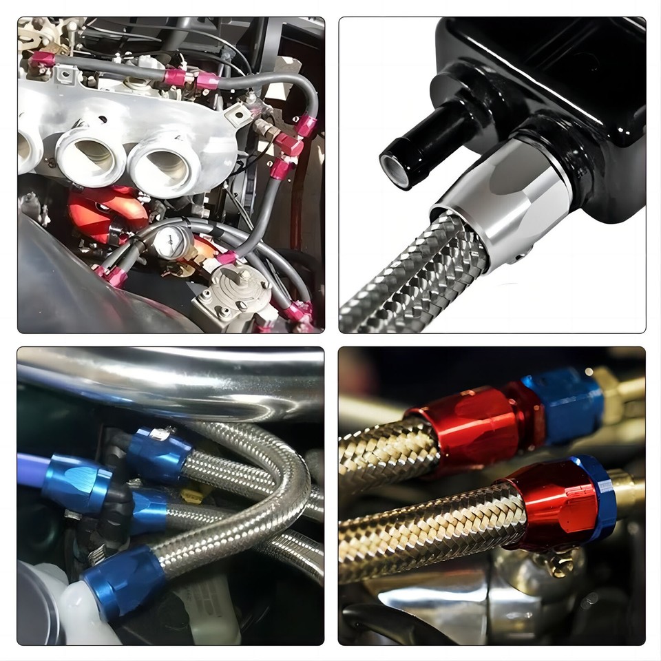 2-12PCS Hex Hose Finisher Clamp Screw Band Hose End Cover Fitting 4/6/8 ...