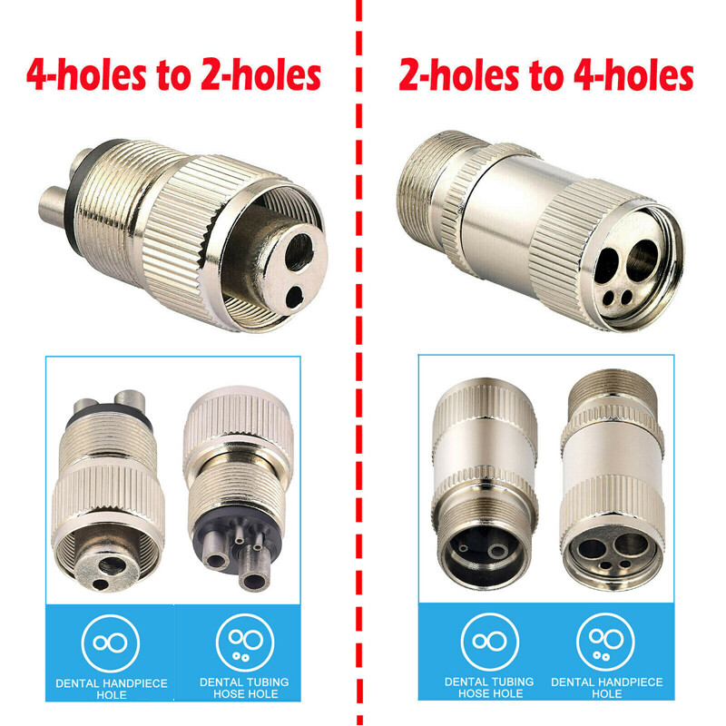 Dental 2 to 4 & 4 to 2 Hole Adapter Changer Connector for High Speed ...