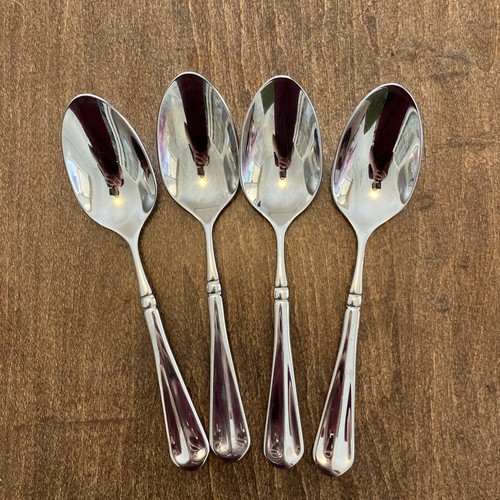 Mikasa French Countryside Stainless Set of 4 Oval Soup Spoons Flatware ...