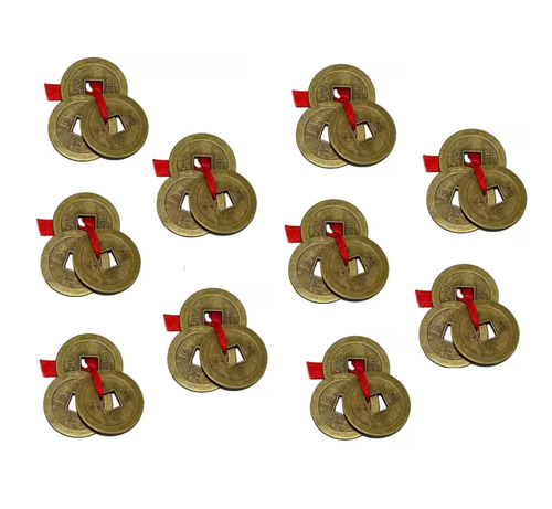 Feng Shui Coins Ching Traditional Coin Red String for Wealth & Success ...