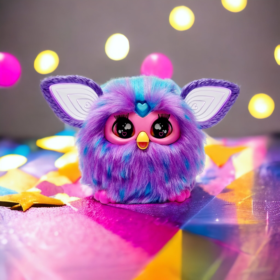 Purple furby 2023 emoto tronic interactive plush toy purple fur NEW IN ...