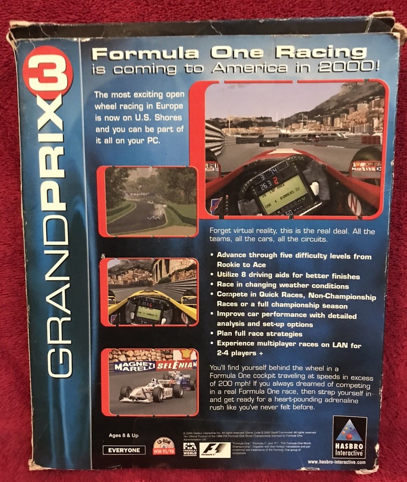GrandPrix 3 Formula One Racing CD ROM Big Box | eBay