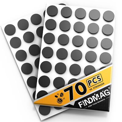 70 Round Magnet Strips with Adhesive Backing Flat Thin Magnetic Tape ...