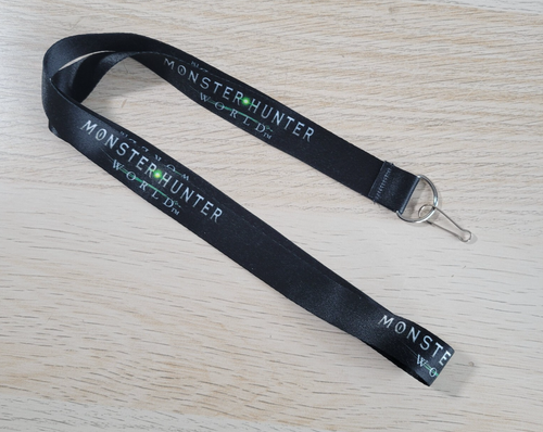 Monster Hunter World Black Lanyard Pax Video Game Promo Logo Fob Key ...