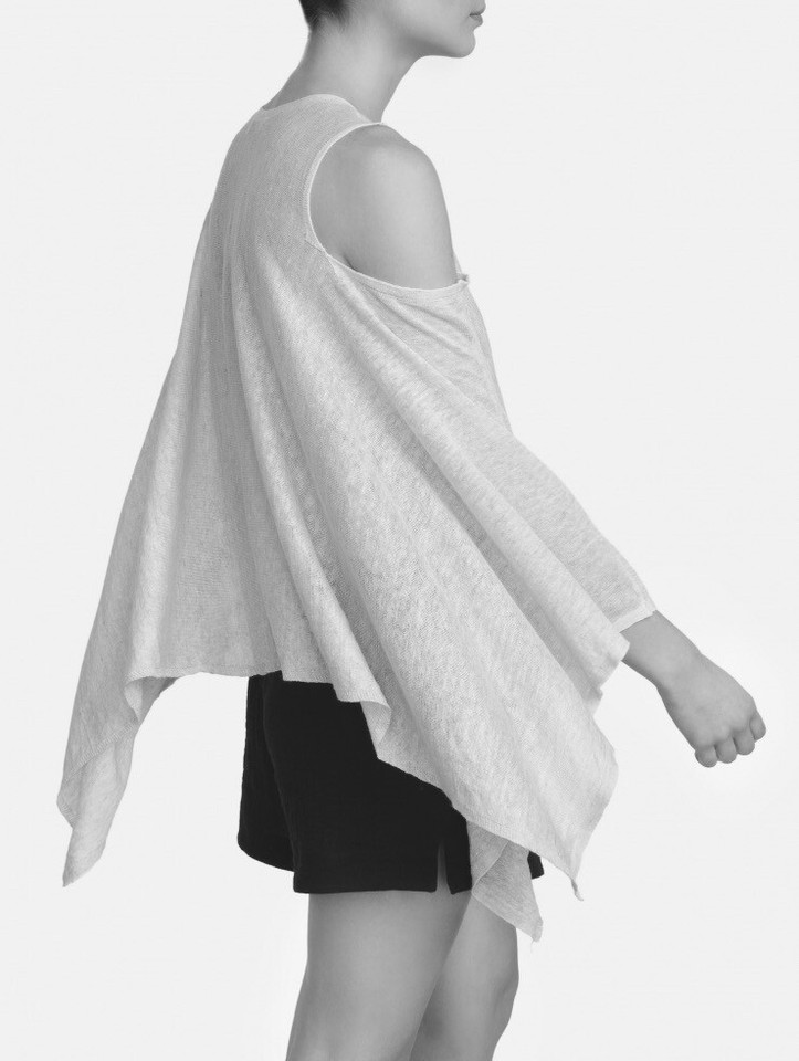 White + Warren 100% Linen Convertible Poncho Tank Top SZ M/L Lagenlook ...