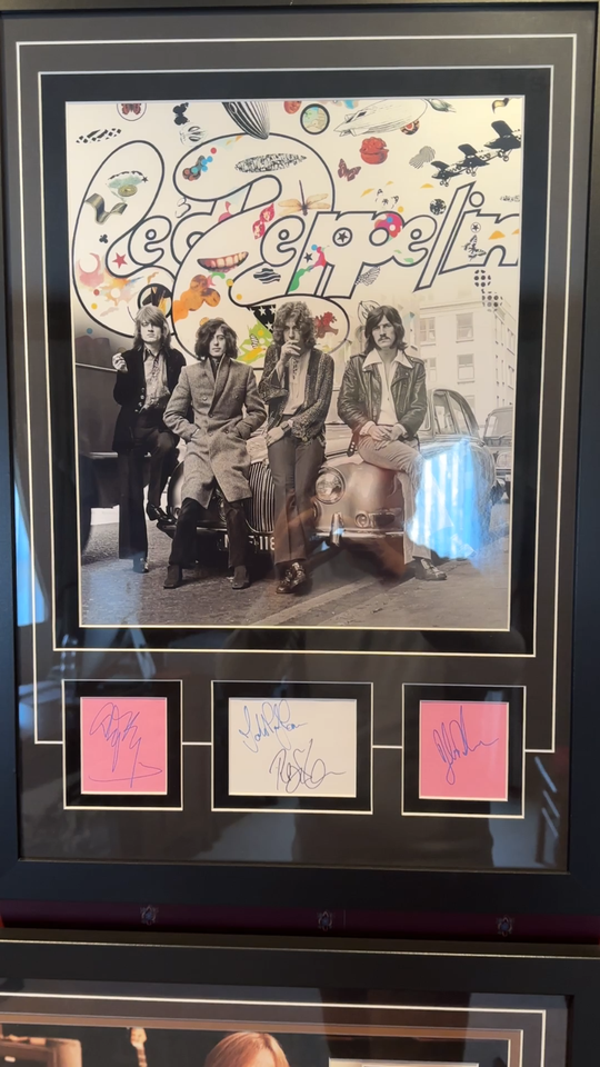 LED ZEPPELIN SIGNED ALBUM PAGES WITH DISPLAY - JSA LETTER - JOHN BOHNAM ...