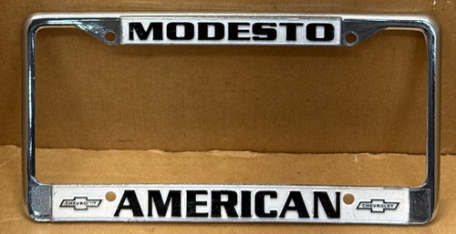 RARE AMERICAN CHEVROLET (MODESTO CA) CAR🚗 DEALER-LICENSE PLATE FRAME ...