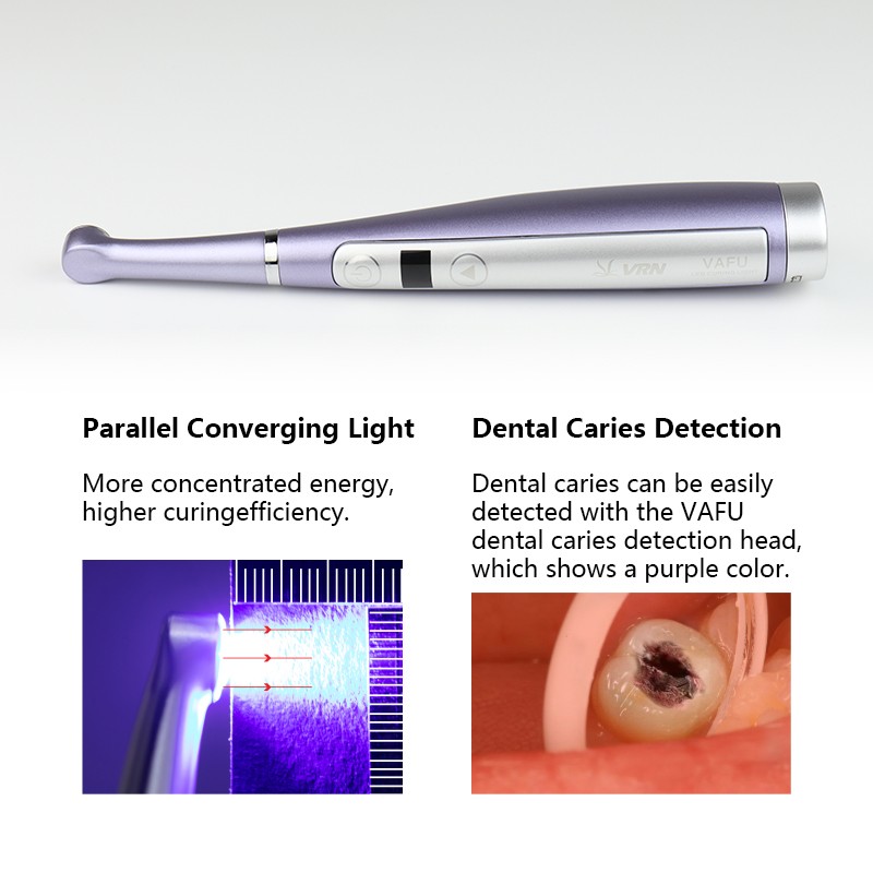 VAFU Dental LED Curing Light Lamp Metal Body 3200mW/cm² Caries Detector ...