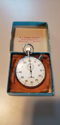 Vintage Minerva Swiss Wind Up Stopwatch Working 60 Seconds 30 Minutes ...