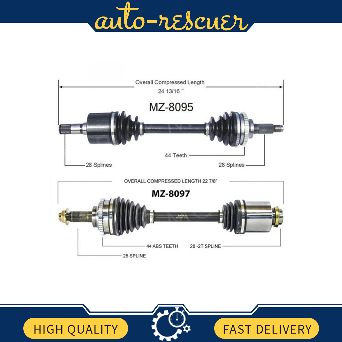 For Ford Probe Mazda 626 MX-6 FWD Pair of Front CV Axle Shafts SurTrack ...