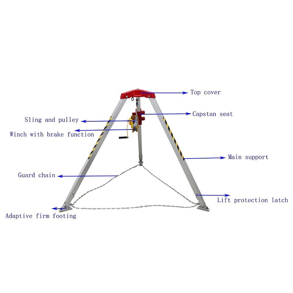 Confined Space Tripod Kit for Emergency Rescue w/Anti-fall Device ...