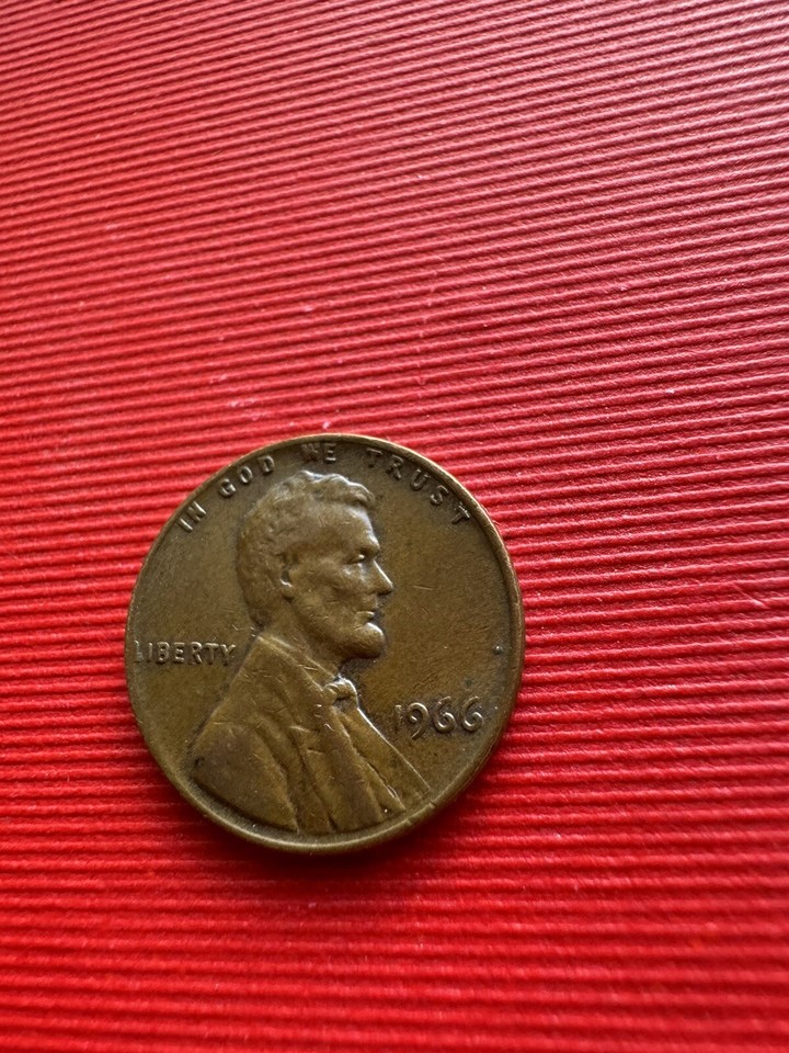 1966 Penny No Mint Mark - Lincoln Memorial Cent - Letters On Rim Error ...
