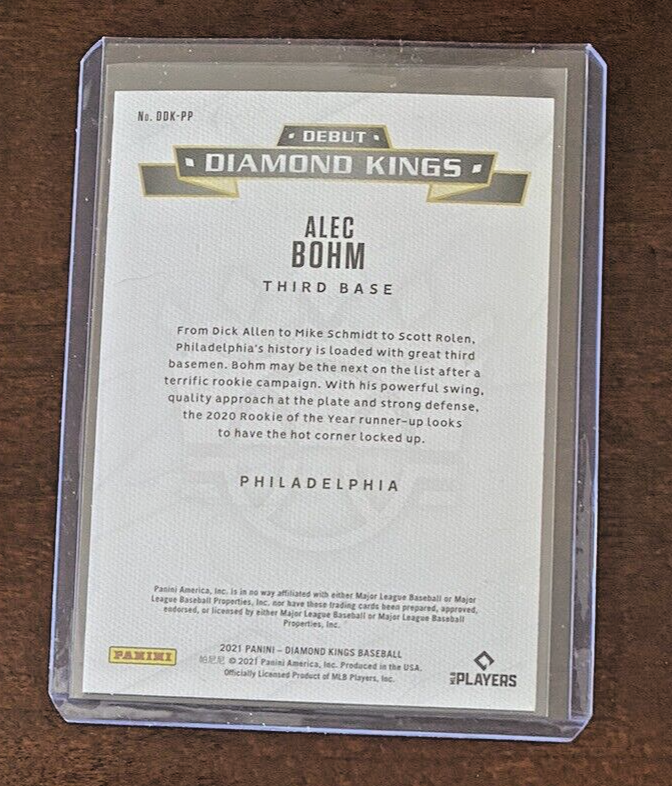 Alec Bohm 2021 Panini Debut Diamond Kings FOTL DDK-PP | eBay