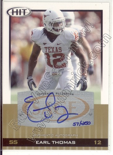 earl thomas rc rookie draft auto autograph texas longhorns college ...