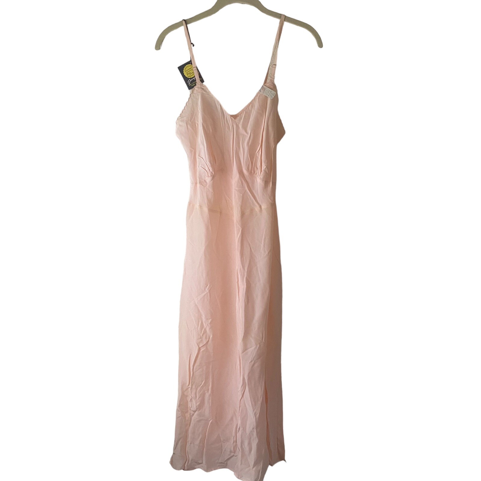 NOS Vintage Seamprufe Full Slip Womens Tall 34 Pink L… - Gem