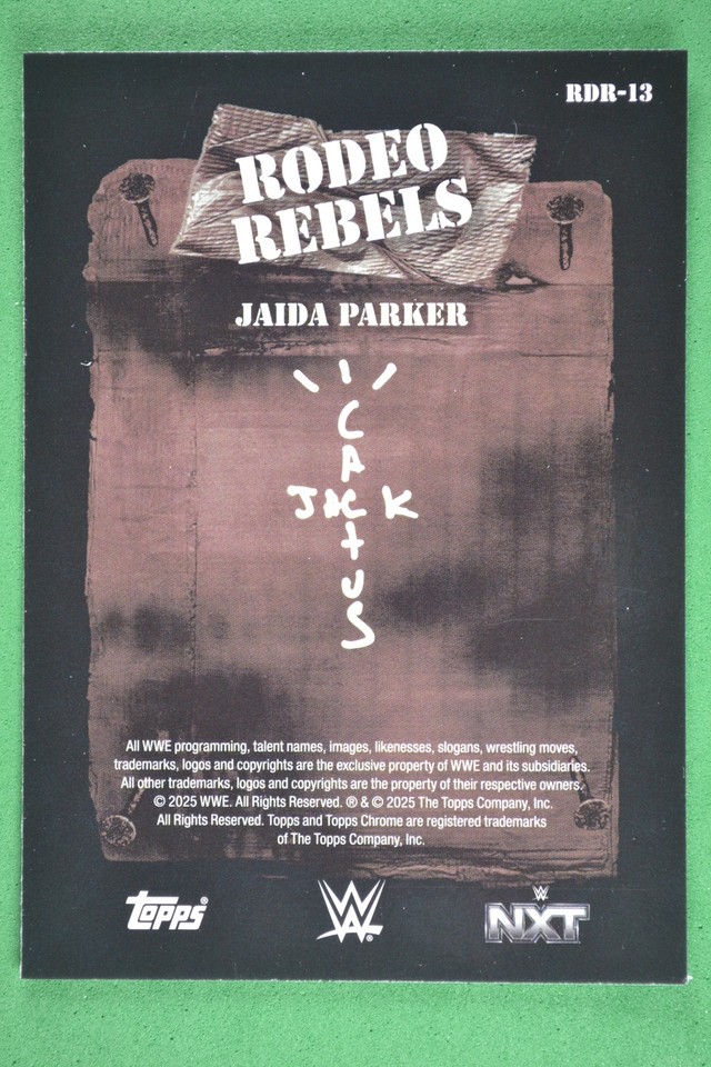 Jaida Parker 2025 Topps Chrome WWE x Cactus Jack Rodeo Rebels #RDR-13 ...