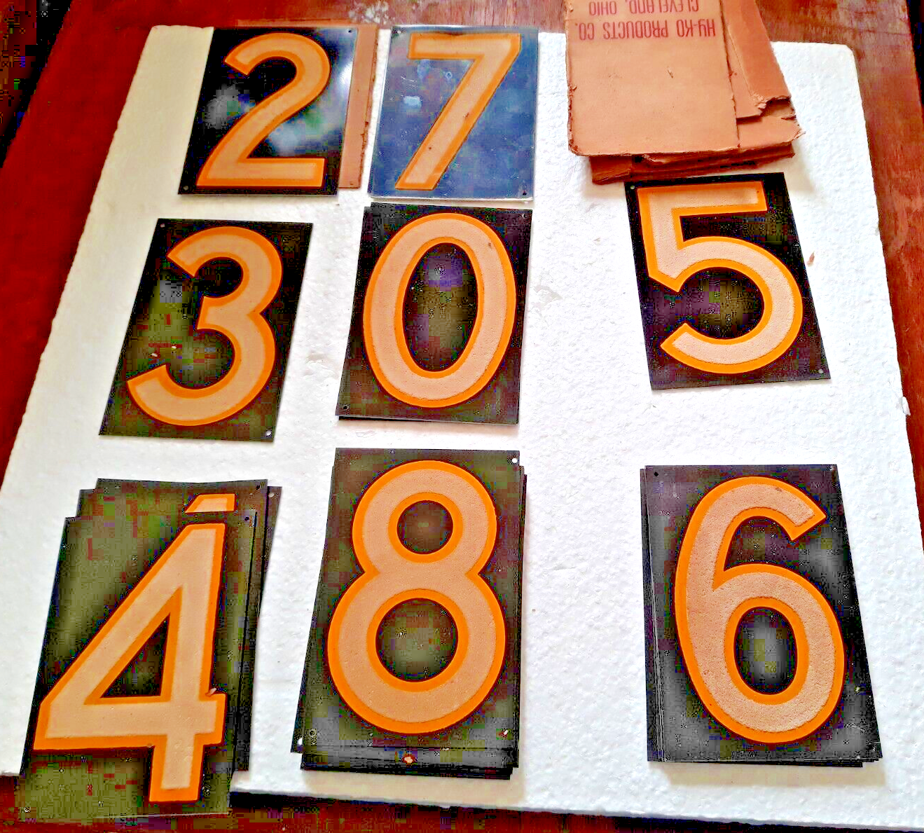 21 metal numbers with reflective paint - Black with white reflective ...