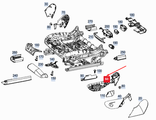 MERCEDES-BENZ GLE W167 Outside Right Seat Reinforcement A1679100601 NEW ...