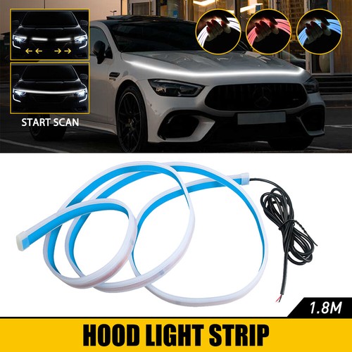 Dynamic Scan Start Up Kit Hoodbeam Car Hood LED Strip Light White Red ...