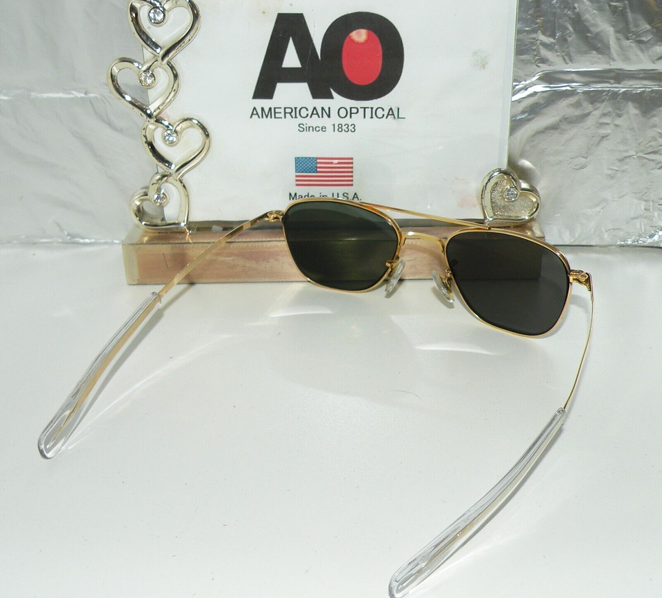 US MILITARY AMERICAN OPTICAL 12K GF HGU-4/P AO AVIATOR SUNGLASSES BOX ...