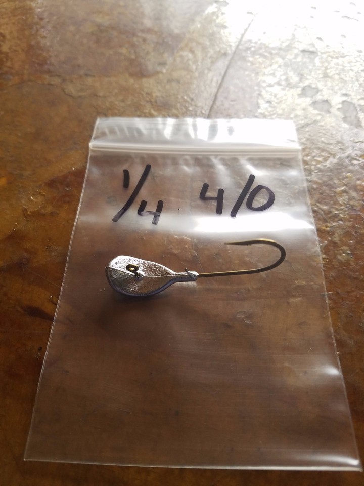 25 1/4 oz Wobble Head Jigs #1 1/0 2/0 3/0 4/0 Mustad Bronze hooks You ...
