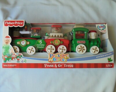Fisher Price Little People Peek A Blocks Press and Go Music Christmas ...