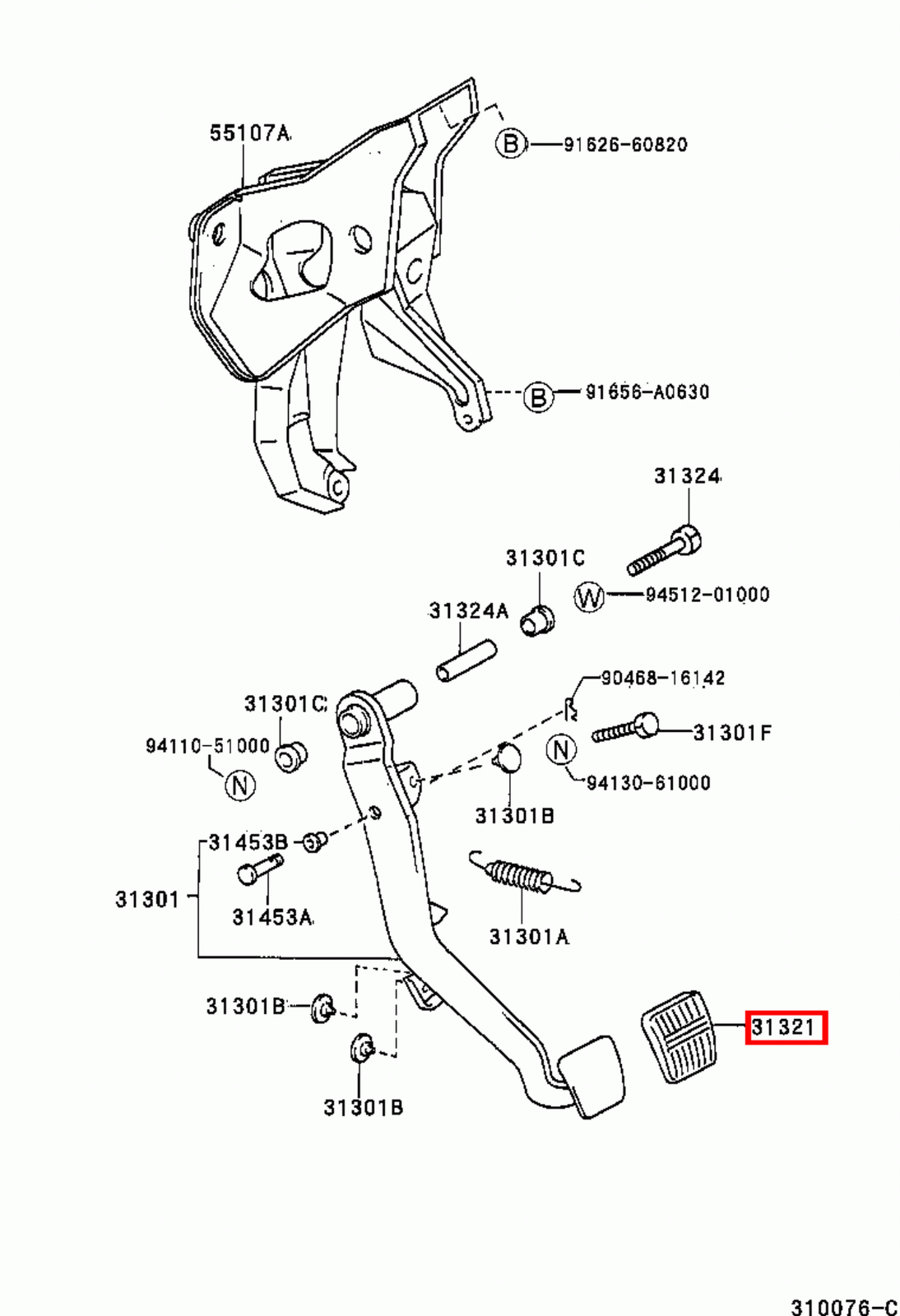 Genuine Hiace LH112 LH108 LH105 LH104 LH103 Brake Clutch Pedal Pad ...