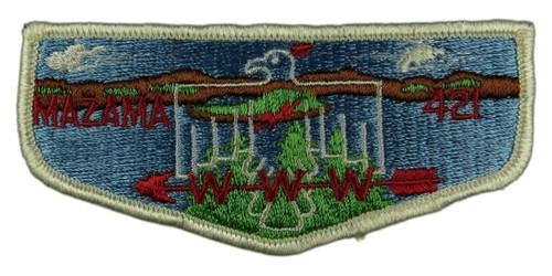 Mazama Lodge 421 Crater Lake Council OR S4c cb Flap WHT Bdr (PK914) | eBay