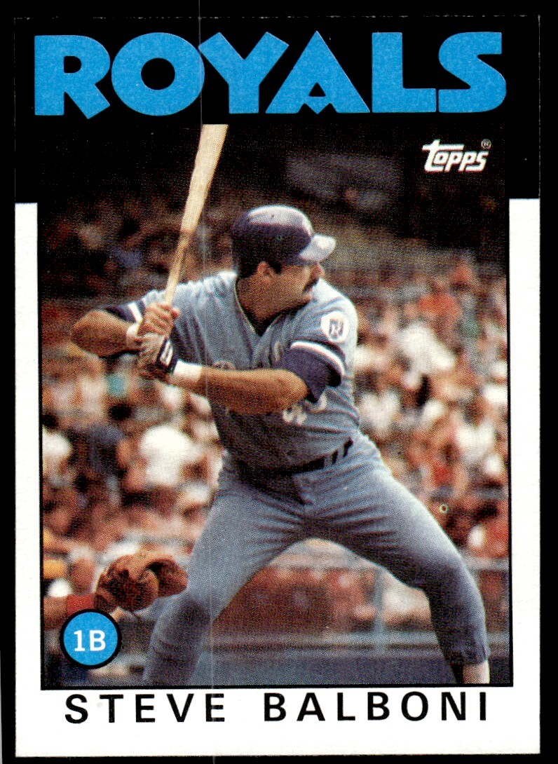 1986 Topps Baseball Card Steve Balboni A Kansas City Royals #164 | eBay