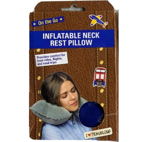 New On the Go Inflatable Neck Rest Pillow *Blue | eBay
