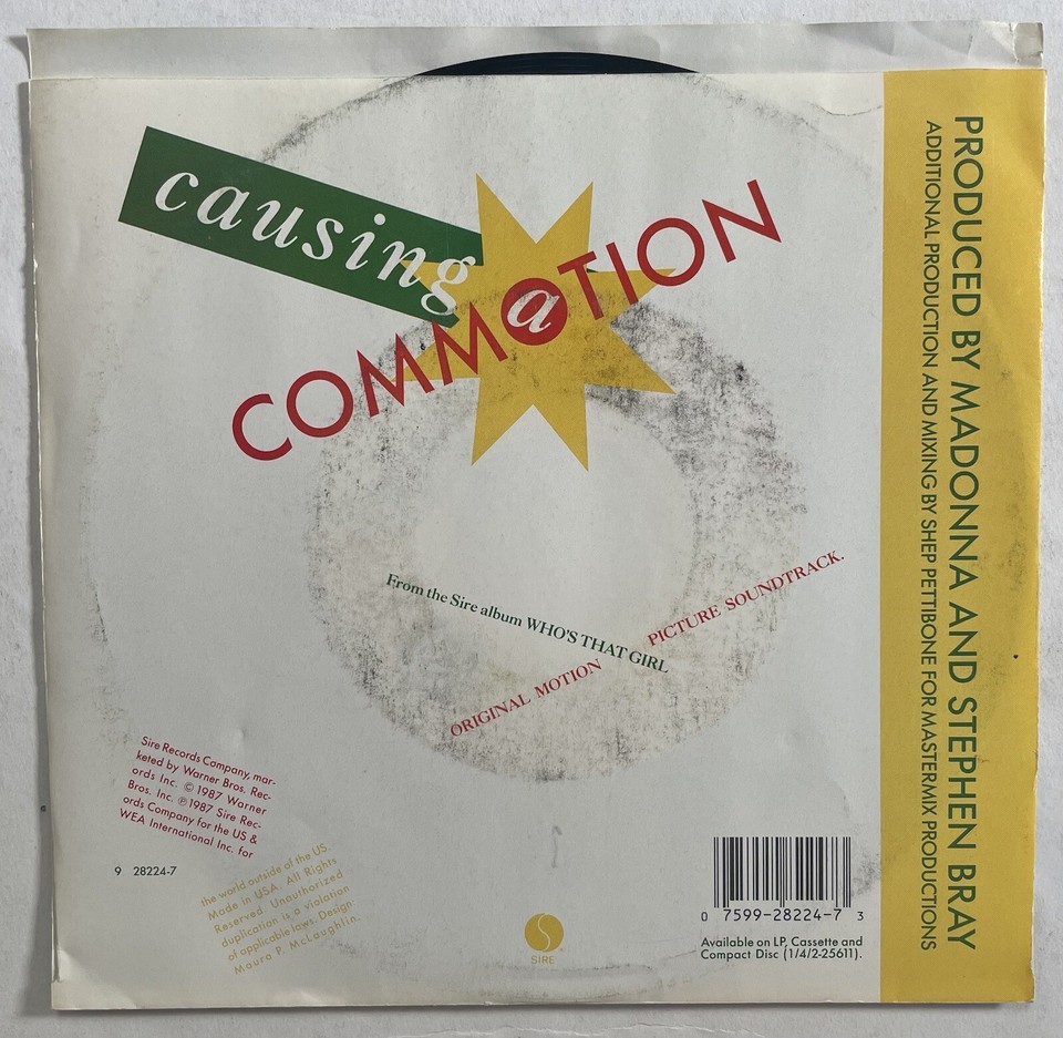 Madonna - Causing A Commotion 7” 45 RPM Single 1987 | eBay