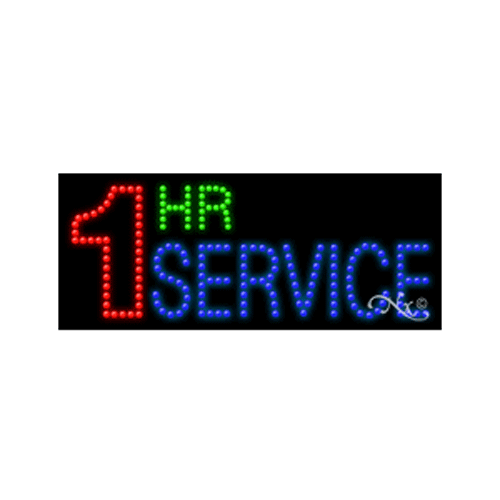 NEW “1 HOUR SERVICE" 27x11 SOLID & ANIMATED LED SIGN W/CUSTOM OPTIONS ...