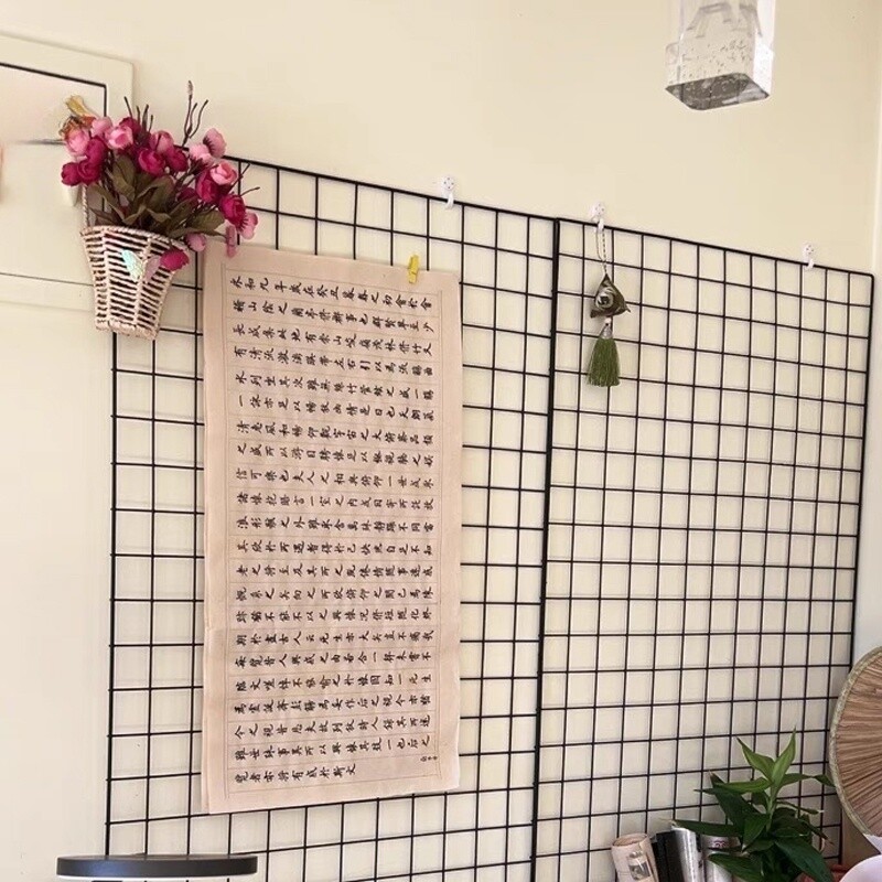 Wall Hanging Metal Lattice Photo Rack Grid Mesh Panel Wire for Picture ...